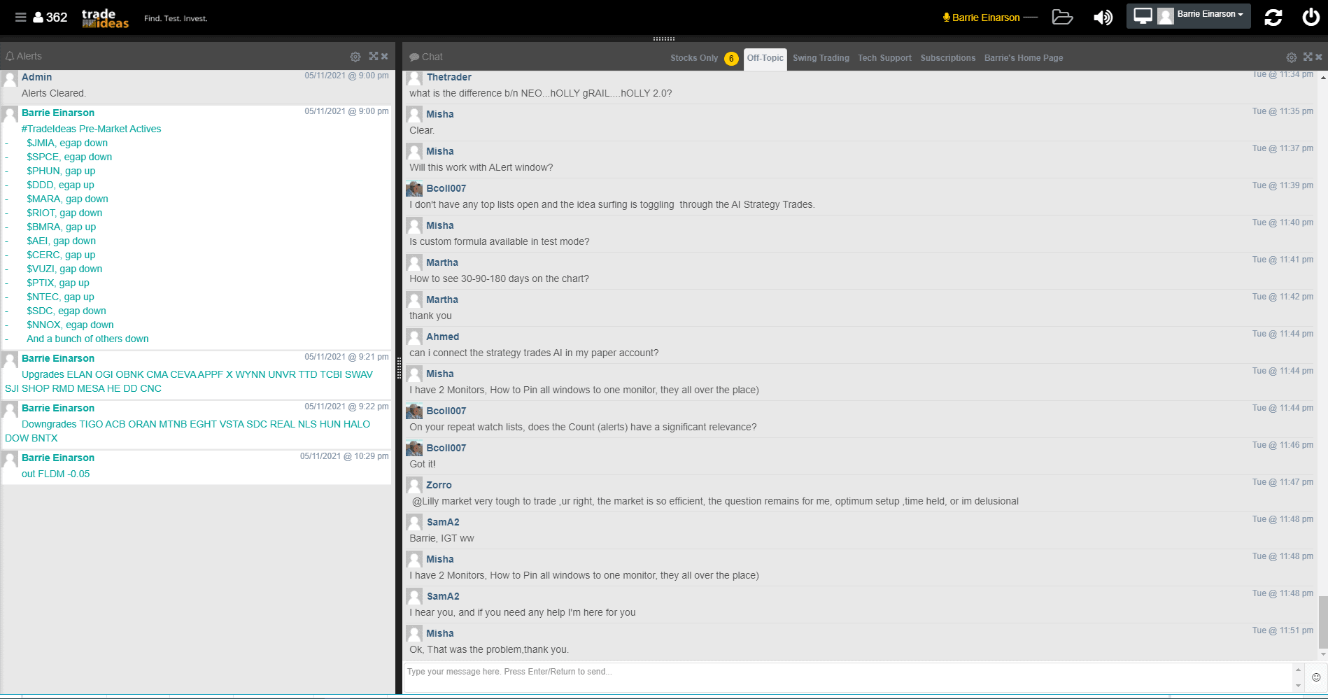 Trade Ideas Chat Room Review | Features and Trading room overview ...