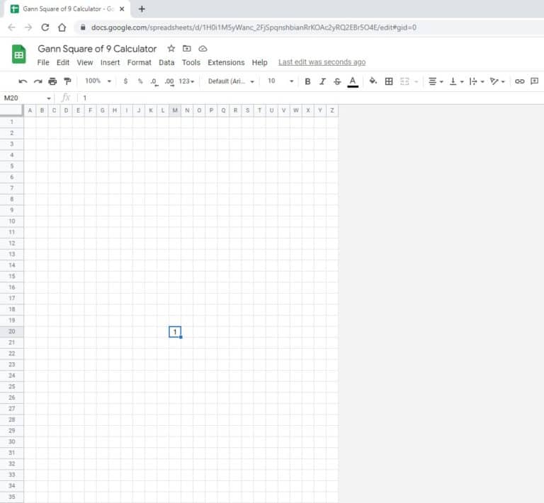 Gann Square of 9 Introductory Guide with Excel Calculator